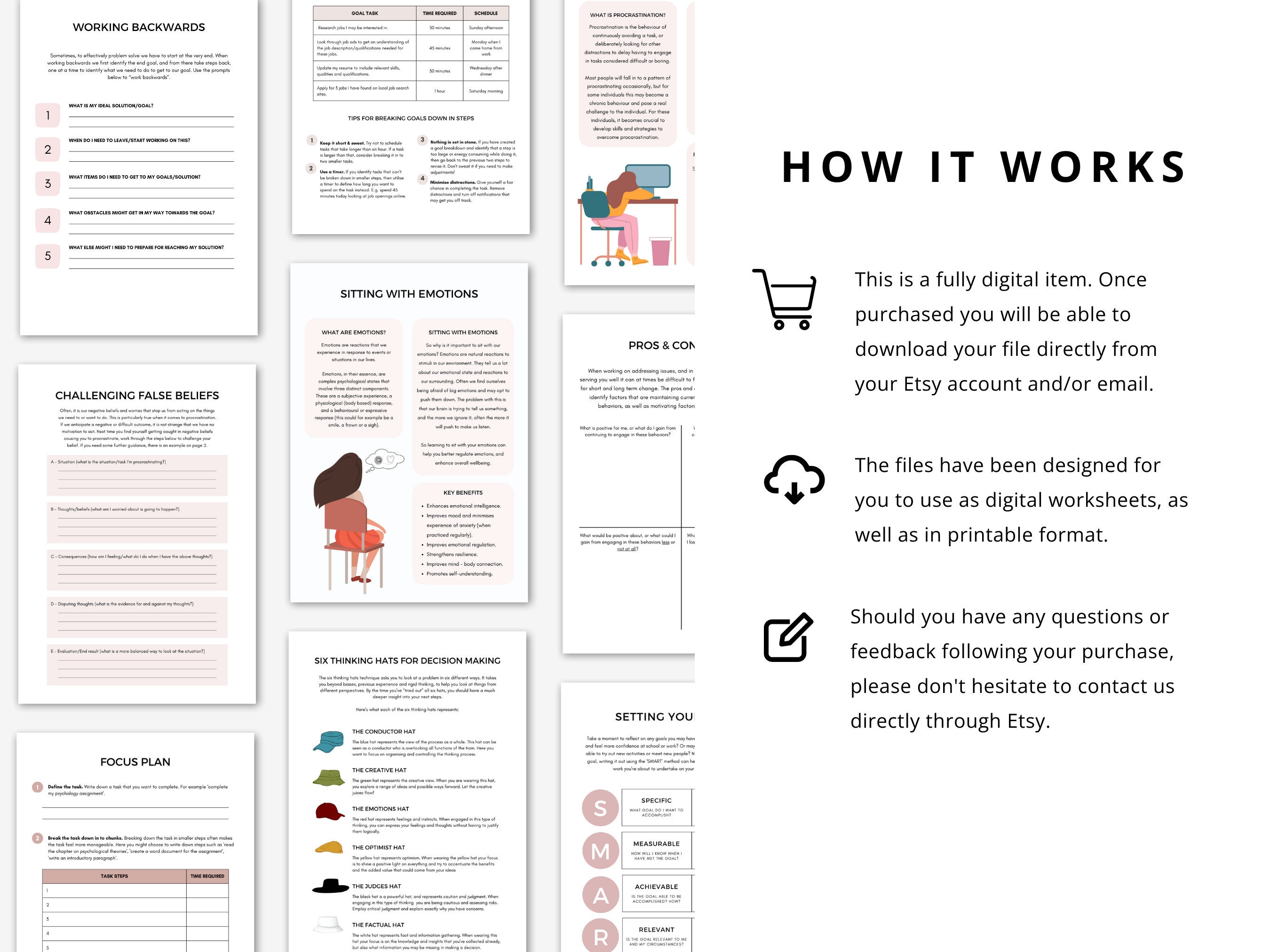 Problem Solving Skills Worksheets: Coping, Reframing, Goal Setting ...