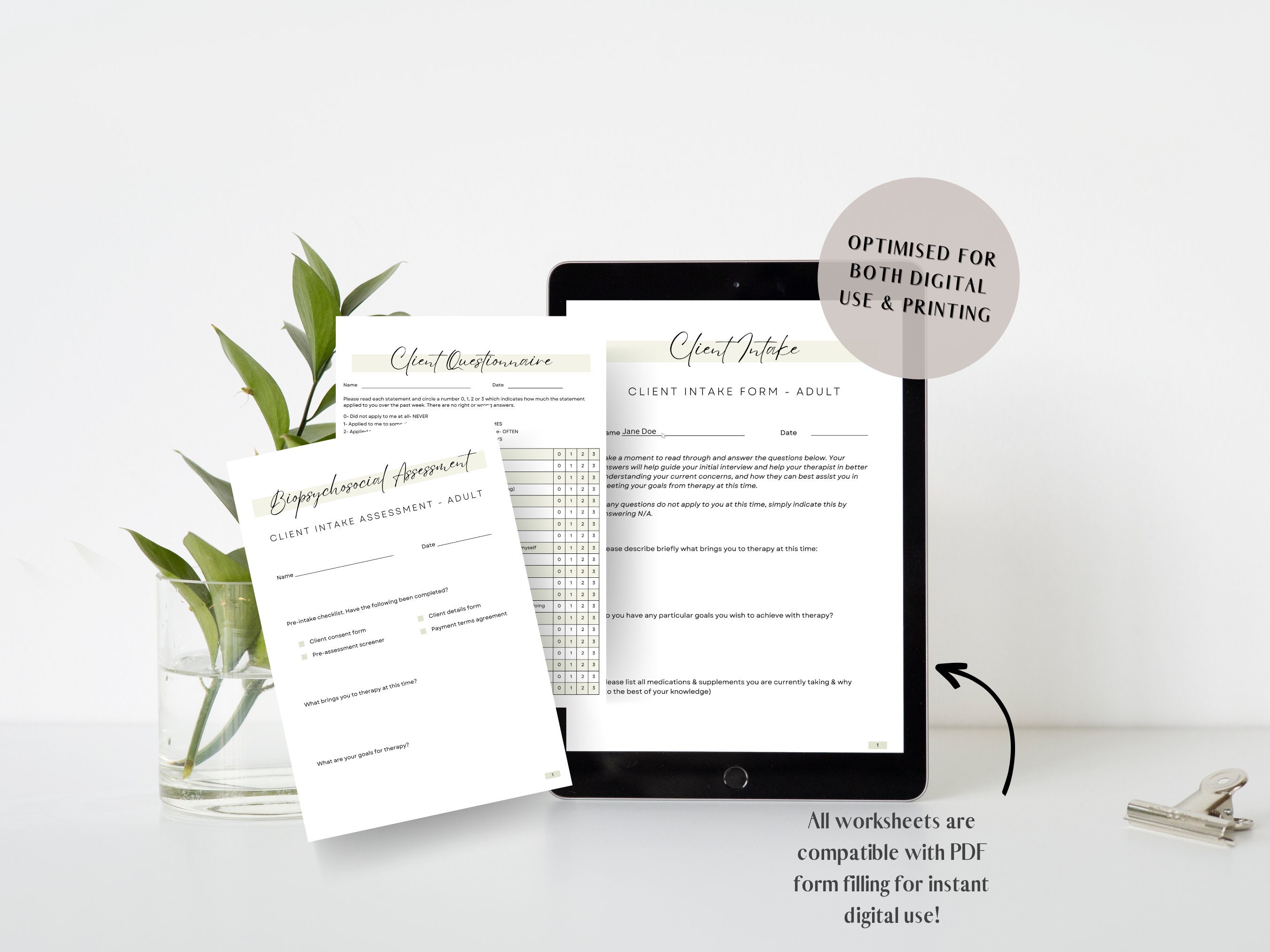 Therapy Intake Form Bundle, New Client Questionnaire, Psychotherapy ...