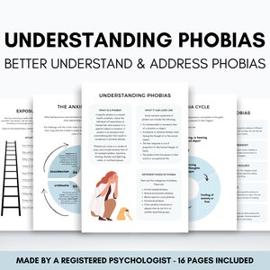 Phobia Worksheets for Managing Anxiety and Fear, CBT Therapy for ...