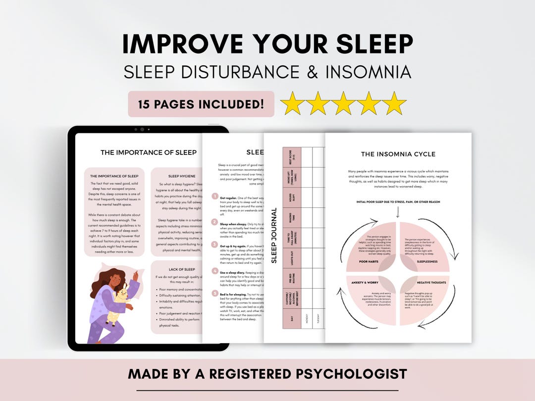Sleep Hygiene Worksheets With Insomnia & Sleep Disturbance Therapy ...