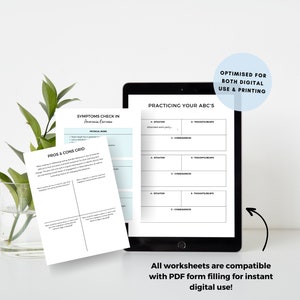 CBT for Eating Disorders Worksheets: Therapy Handouts (printable ...