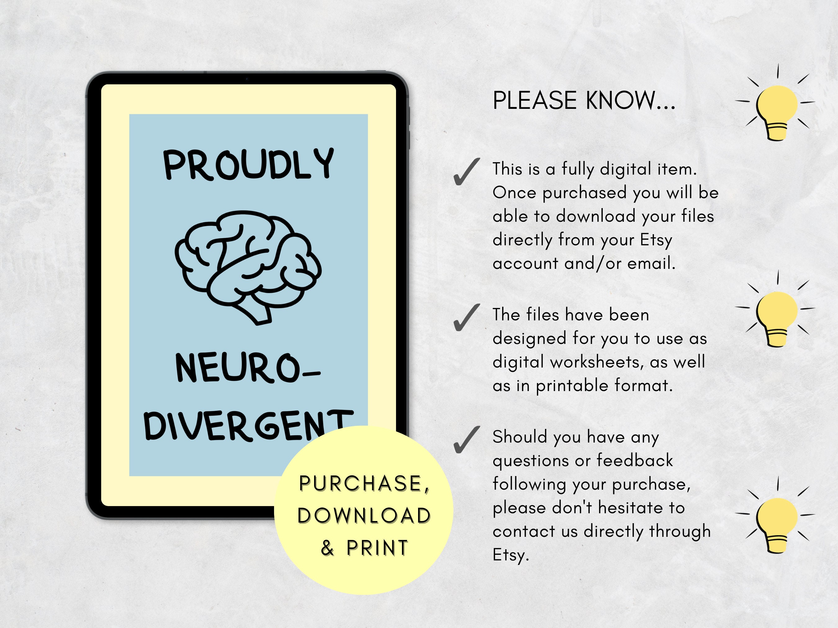 Neurodivergent Poster Bundle for ADHD Awareness, Neurodiversity Print ...