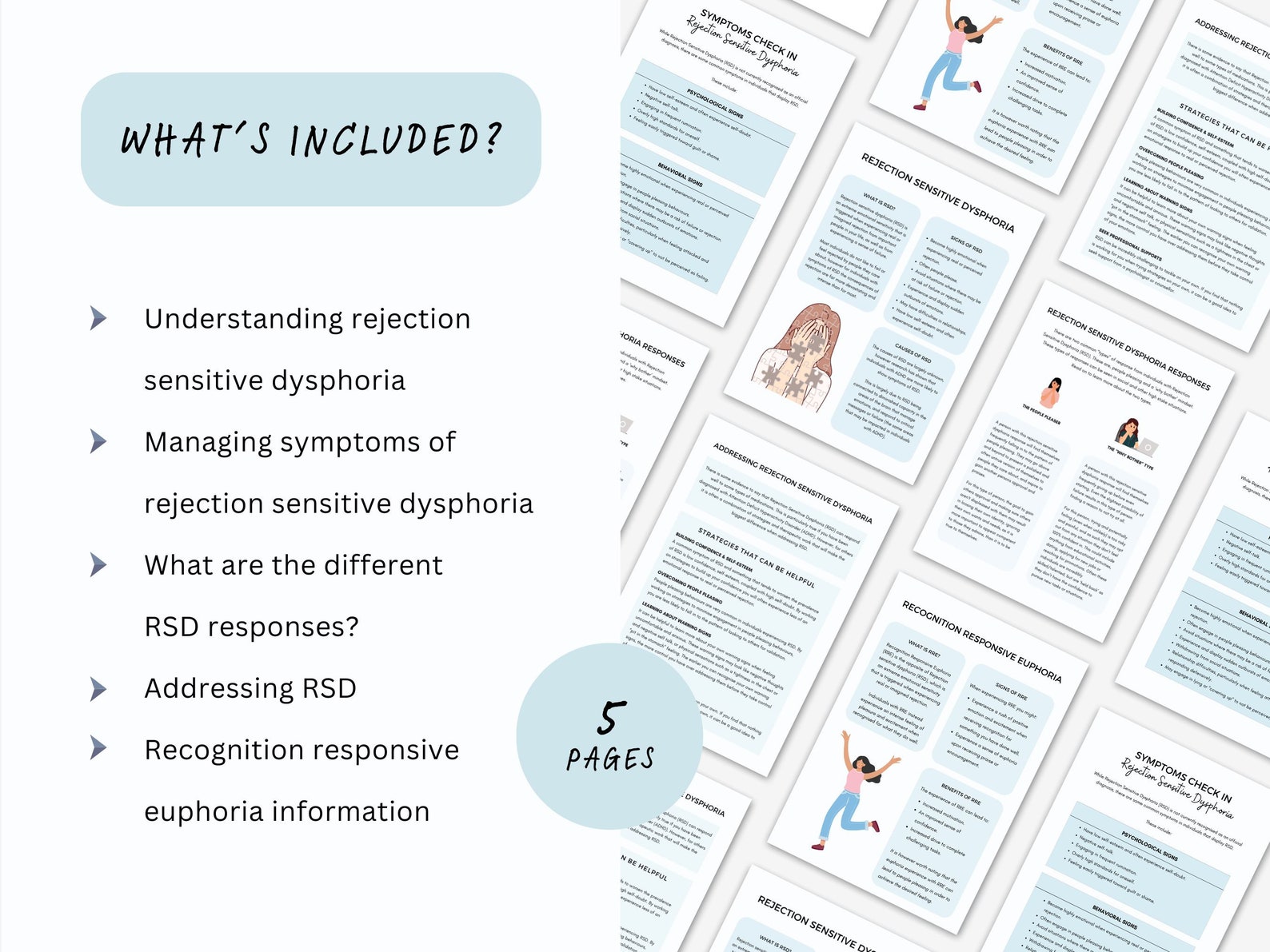 RSD Worksheet Bundle: Rejection Sensitive Dysphoria, Therapist Resource ...