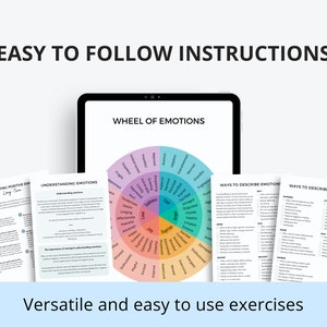 Wheel of Emotions Worksheet Bundle for Emotional Regulation (PDF ...