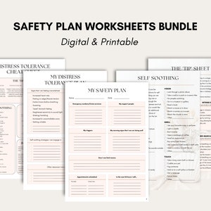 Safety Plan Worksheets Bundle for Therapists: Crisis Plan Template (PDF ...