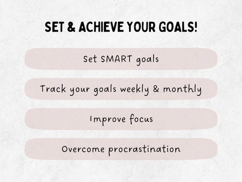 SMART Goal Worksheet Bundle: Goal Planner, Tracker (printable, Fillable ...