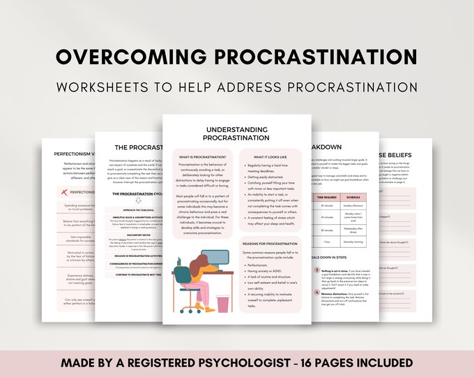 Anti Procrastination Chart // Printable // Coping Skills ...