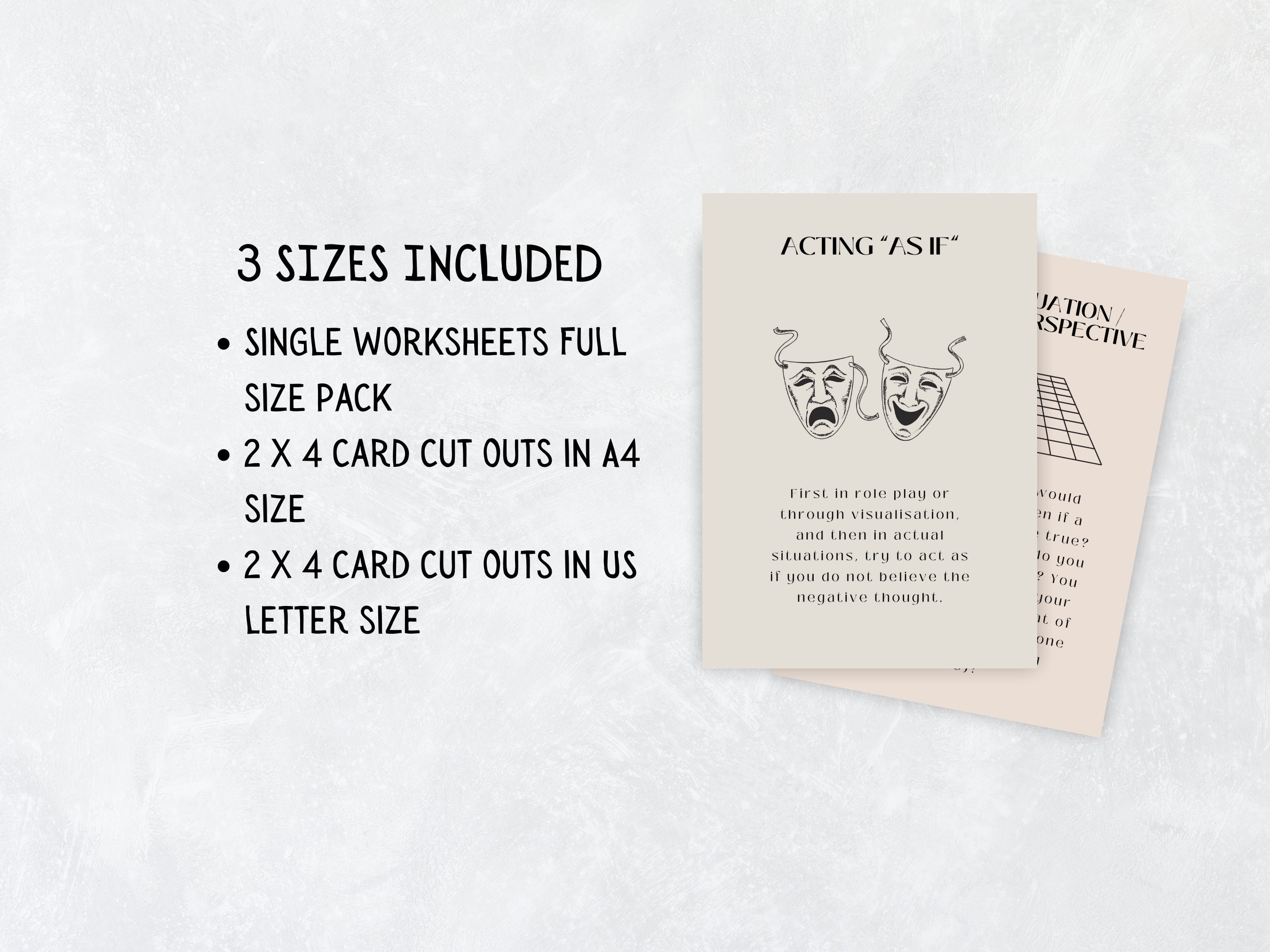 CBT Thought Challenging Cards Bundle CBT Therapy Cards CBT Flashcards ...