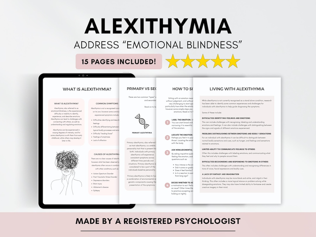 Alexithymia Worksheets: Therapy Resource for Emotional Regulation (PDF ...