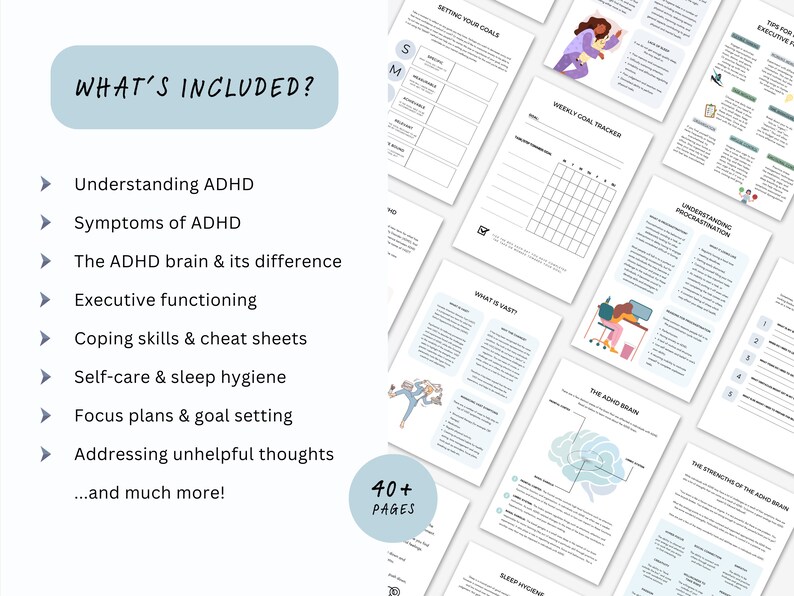 ADHD Worksheets for Teens to Better Understand ADHD Brain and Executive ...