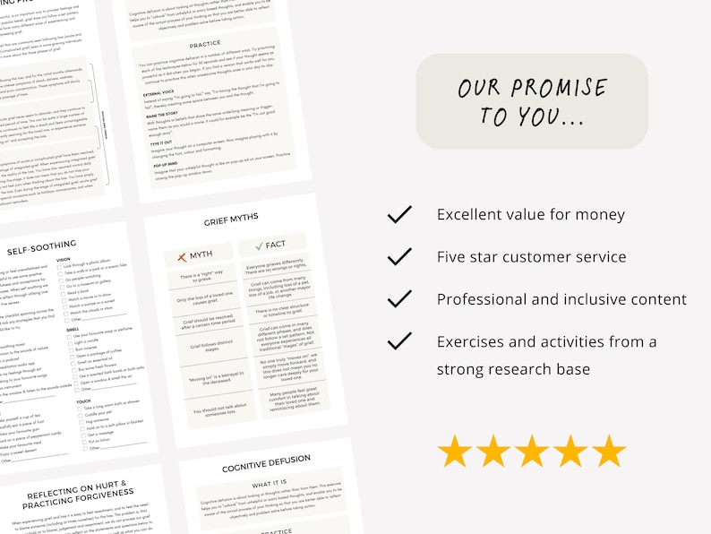 Grief and Loss Worksheets, Therapy Tools for Coping With Grief ...