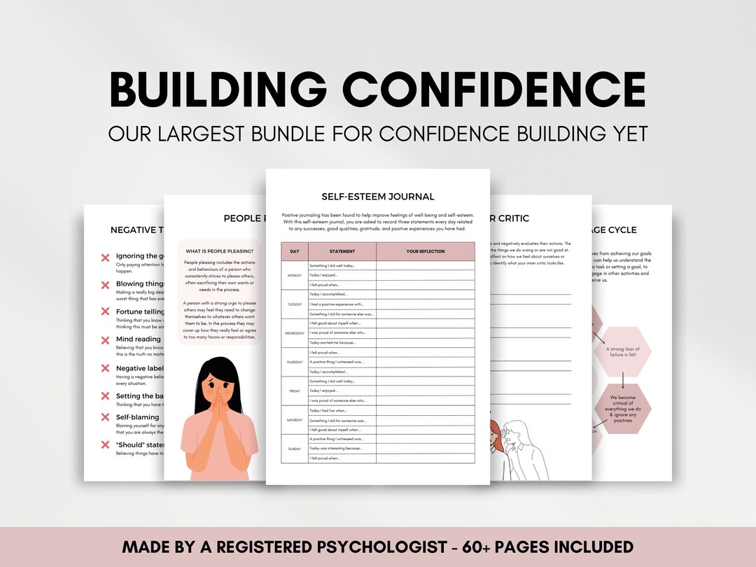 Confidence Building Worksheets: Negative Self-talk, Perfectionism (PDF ...