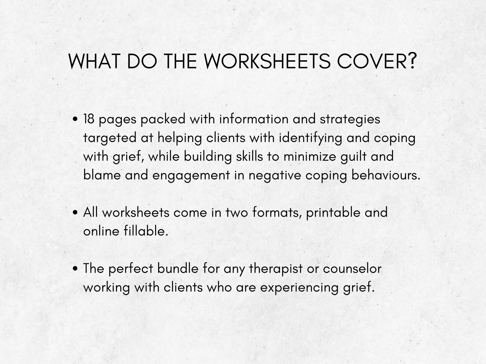 Grief Therapy Worksheets for Adults, Coping Skills for Grief and Loss ...