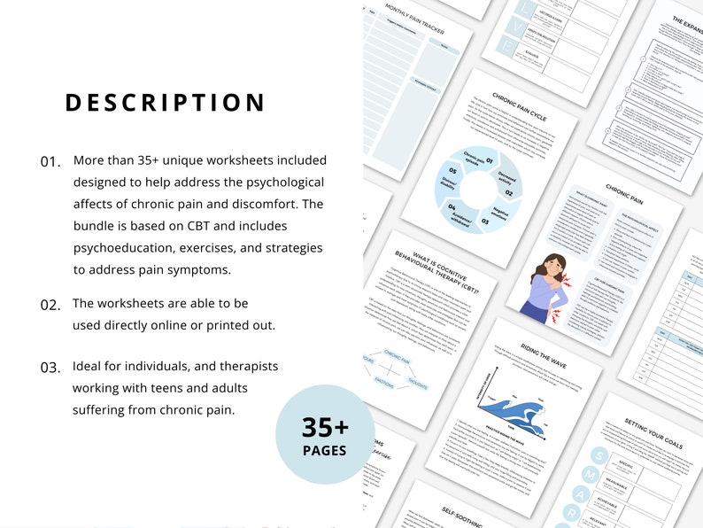 Chronic Pain Therapy Bundle for Therapist or Counselor Assisting ...