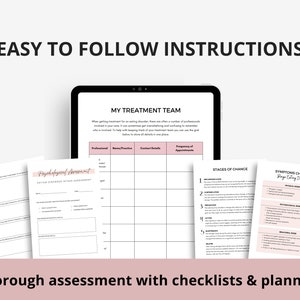 Eating Disorder Assessment Worksheets: Therapy Intake Forms (digital ...