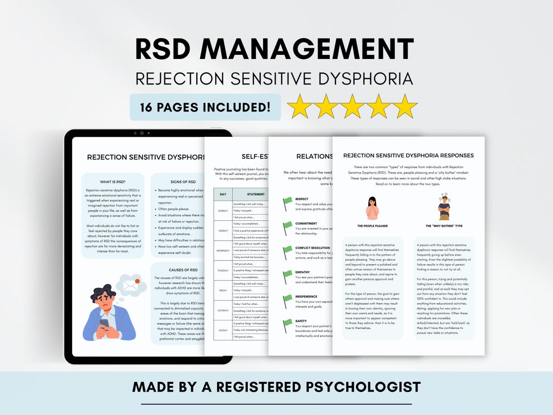 RSD Worksheets: Rejection Sensitivity, People Pleasing, Coping Skills ...