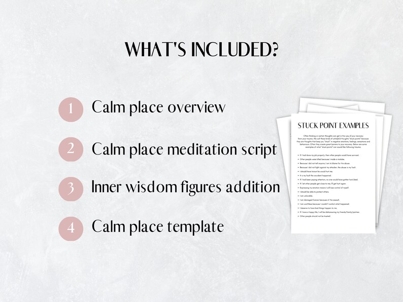 EMDR Therapy Worksheets Bundle: Calm Place Meditation (printable ...