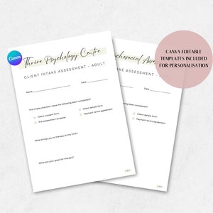 Therapy Intake Form Bundle, Therapist Resources, Counseling Questions ...