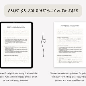 Anxiety Worksheets for Managing Worry and Stress, Postpone Worries With ...