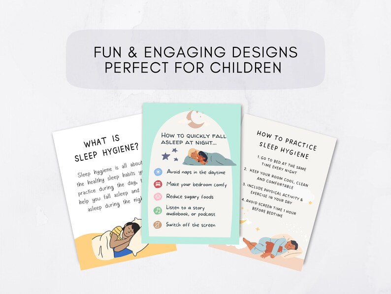 Sleep Hygiene Poster Bundle for Kids: Sleep Tips (PDF Digital Download ...