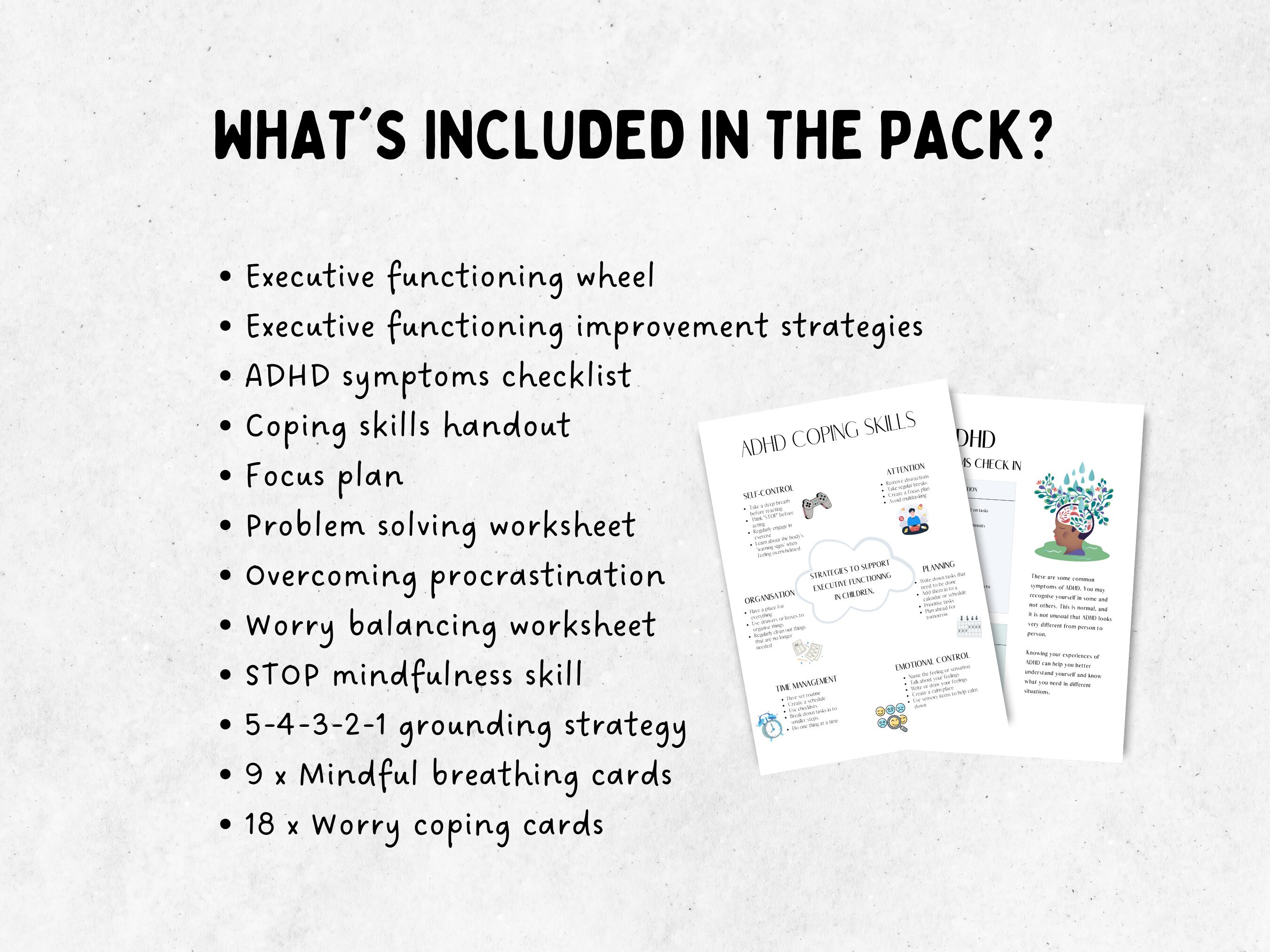 Executive Dysfunction Strategies Bundle for Kids Executive Function ...