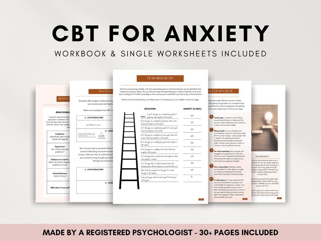 CBT Anxiety Workbook Bundle: Coping Skills & Thought Management (PDF ...