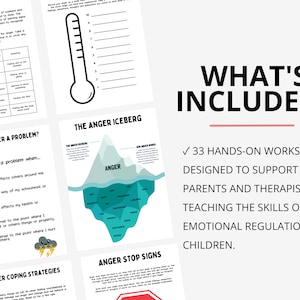 Anger Management Worksheets for Kids: Emotional Regulation (printable ...