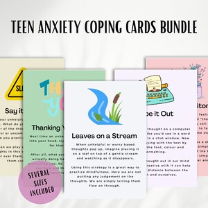 Teen Coping Skills Cards Bundle | Anxiety Coping Cards for Teens ...