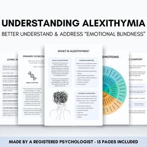 Alexithymia Worksheets Bundle for Managing Emotions, Sitting With ...