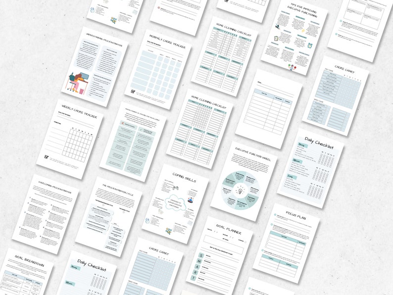 ADHD Chore Chart and Checklist Bundle, ADHD Symptoms, Executive ...