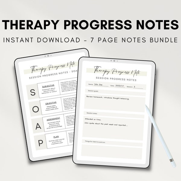 Therapist Progress Notes Bundles - Etsy
