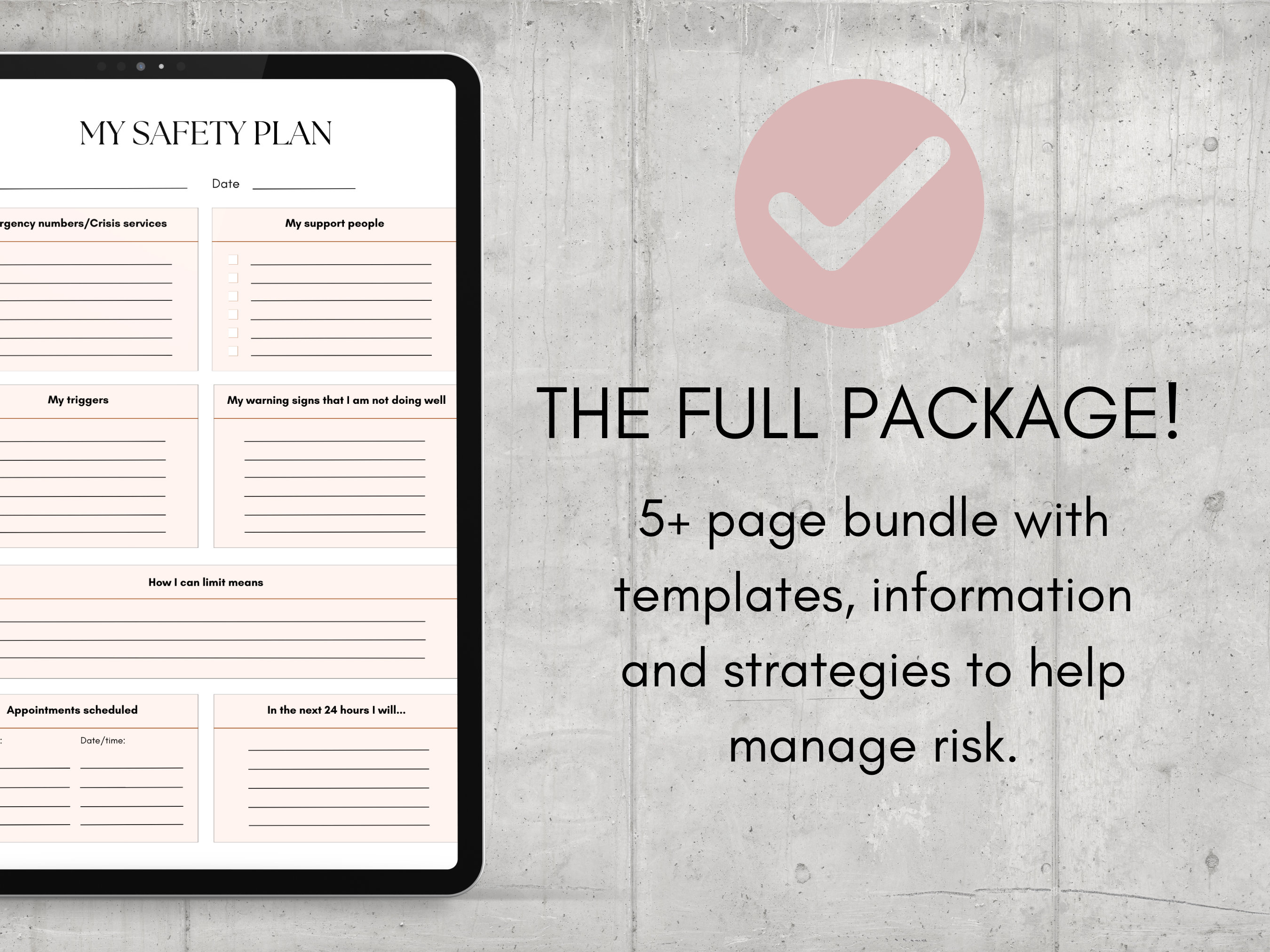 Safety Plan Worksheets Bundle for Therapist PDF Fillable - Etsy
