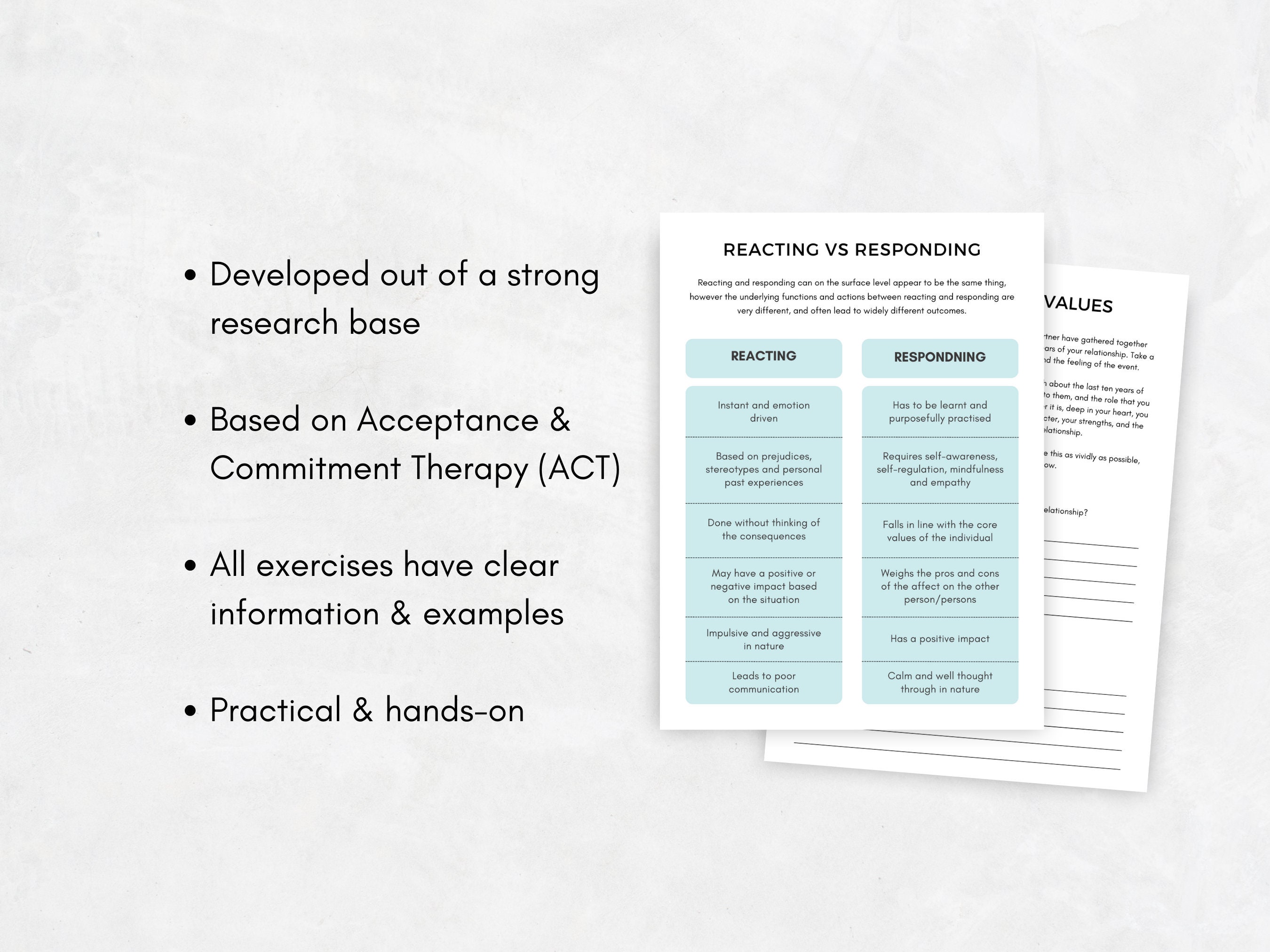ACT Therapy Worksheets for Couples, Building Healthy Relationships ...