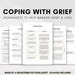 Grief Therapy Worksheets for Adults, Coping Skills for Grief and Loss ...