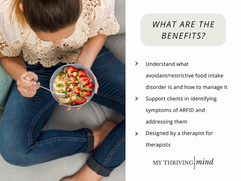 Avoidant Restrictive Food Intake Disorder Therapy Worksheets With ...