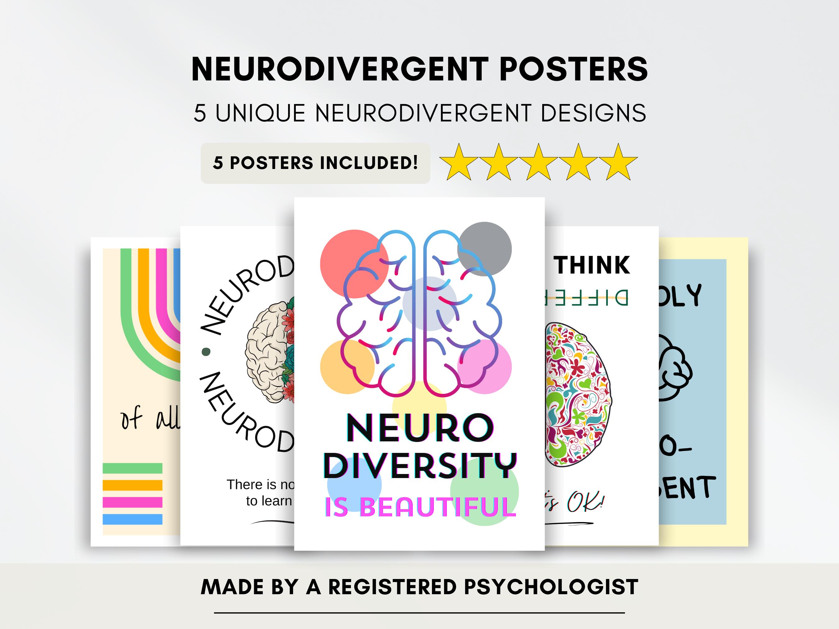 Neurodiversity Poster Bundle: ADHD Awareness Prints for Kids (digital ...