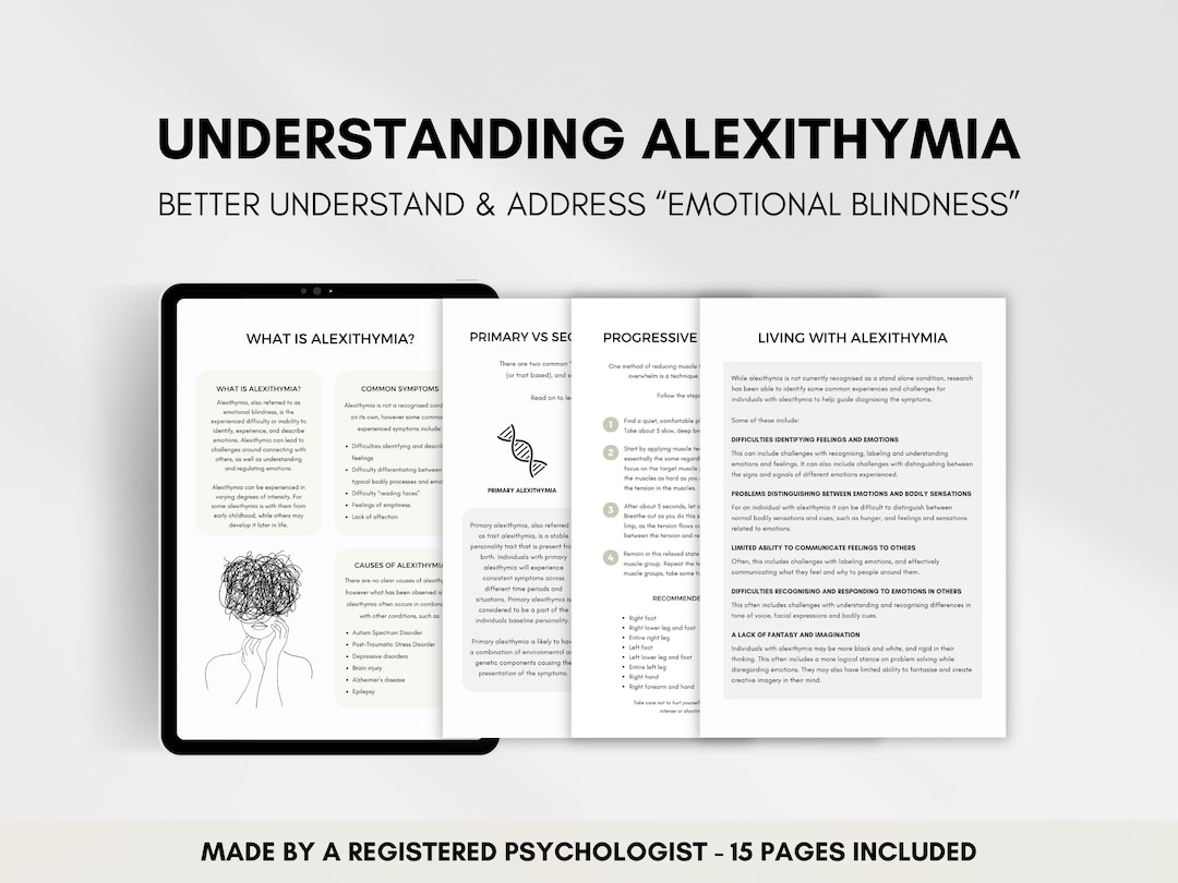 Alexithymia Therapy Worksheets Bundle, Exercises and Activities for ...
