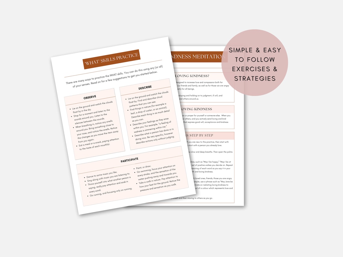 DBT Worksheets Bundle DBT Skills for Teens DBT Workbook Mental Health ...