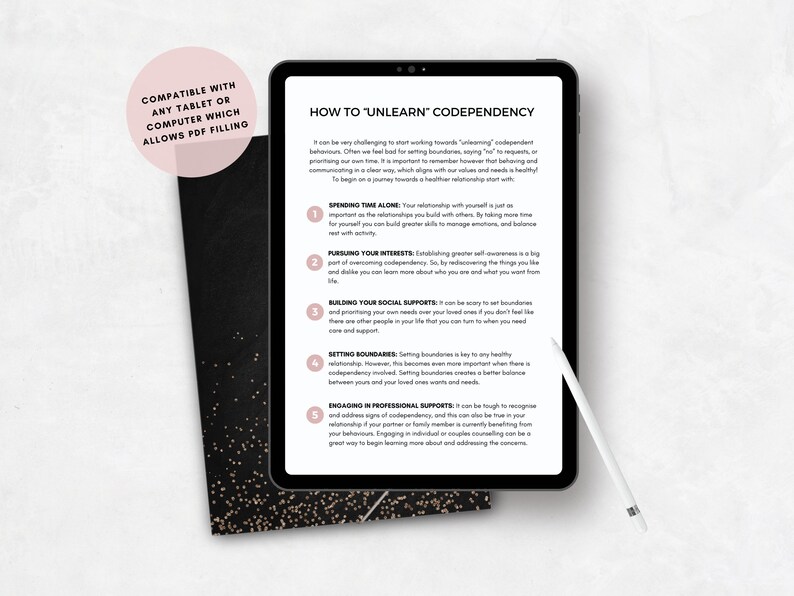 Codependency Worksheets Bundle With Boundary Setting Therapist Resource (PDF Digital Download ...