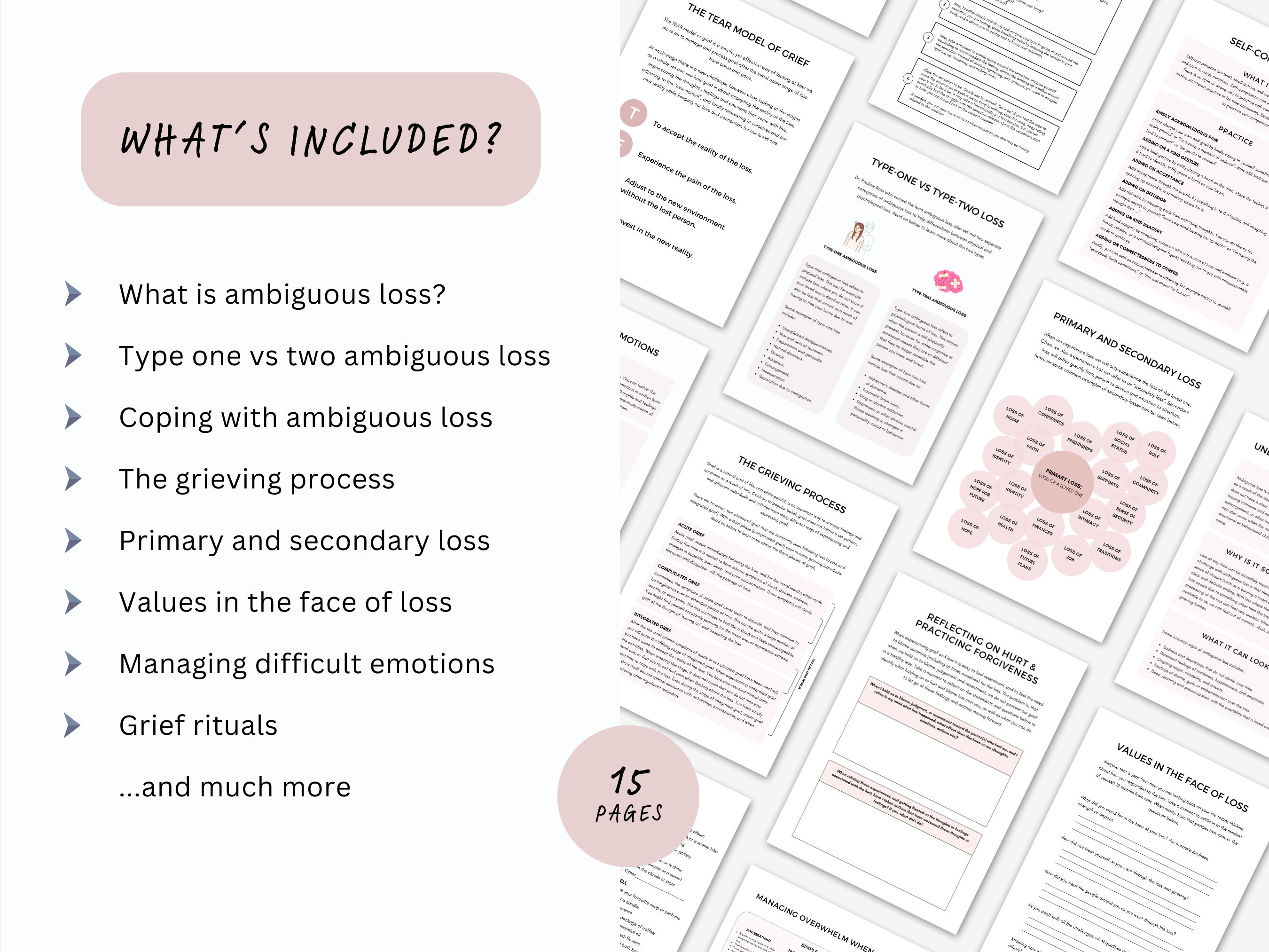 Ambiguous Loss Worksheets for Understanding Ambiguous Grief and Loss ...