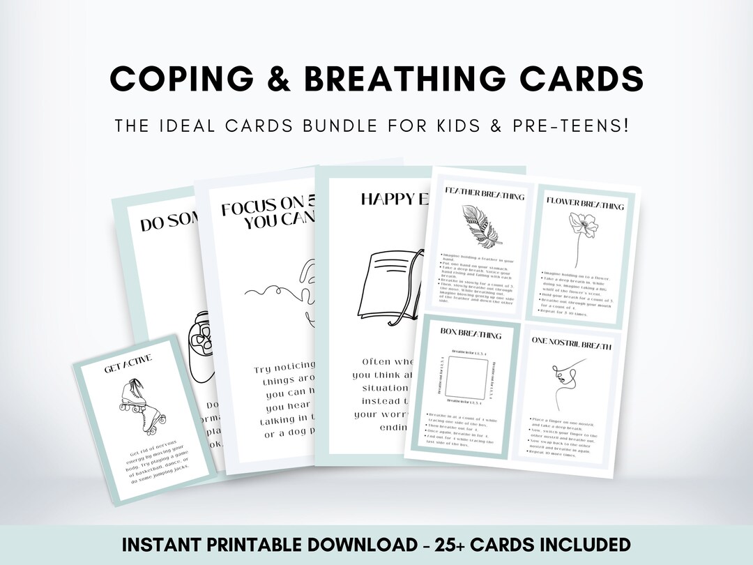 Coping Cards for Kids for Mindful Breathing and Distress Tolerance ...