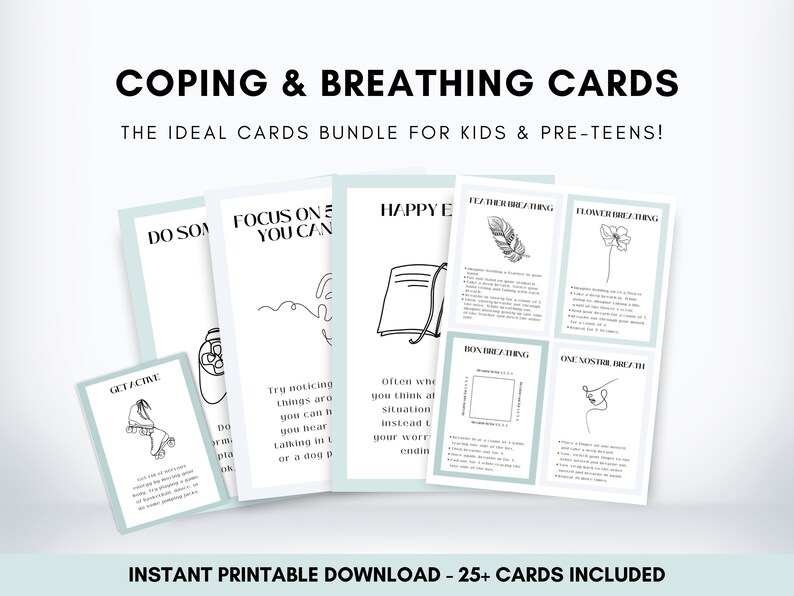Mindfulness Coping Cards for Kids: Breathing & Emotions (digital ...