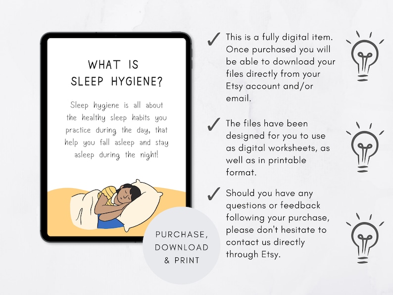 Sleep Hygiene Poster Bundle for Kids: Sleep Tips (PDF Digital Download ...
