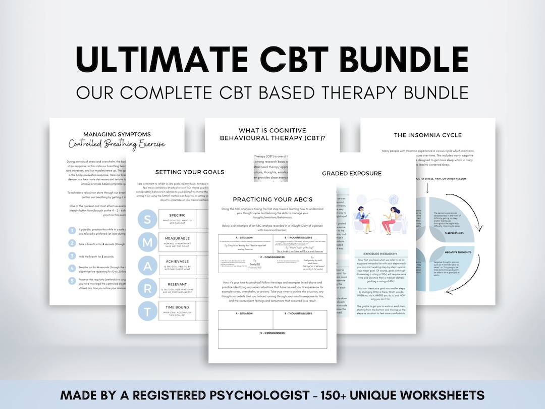Ultimate CBT Worksheets Mega Bundle for Therapist, Psychologist or ...