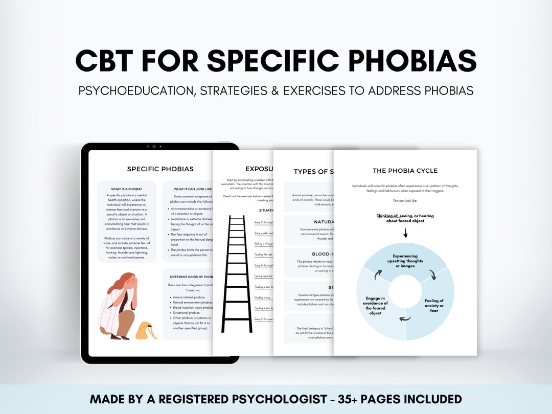 CBT for Phobia Worksheets, Psychoeducation Exercises for Addressing ...