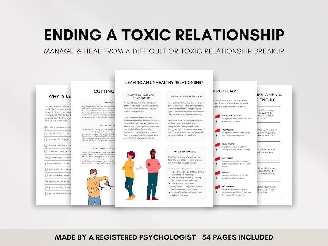 Relationship Therapy Worksheets for Ending a Toxic Relationship ...