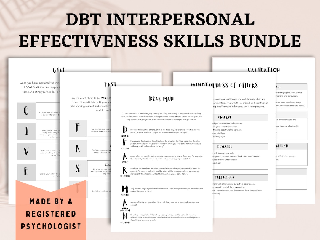 DBT Worksheets for Adult & Teen Interpersonal Effectiveness - Etsy