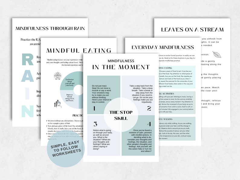 Mindfulness Mega Bundle Mindfulness Worksheets for Adults and Teens ...