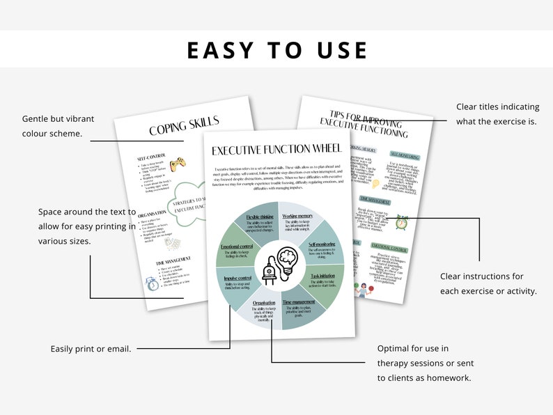 Executive Functioning Worksheets for Adults & Teens, Executive ...
