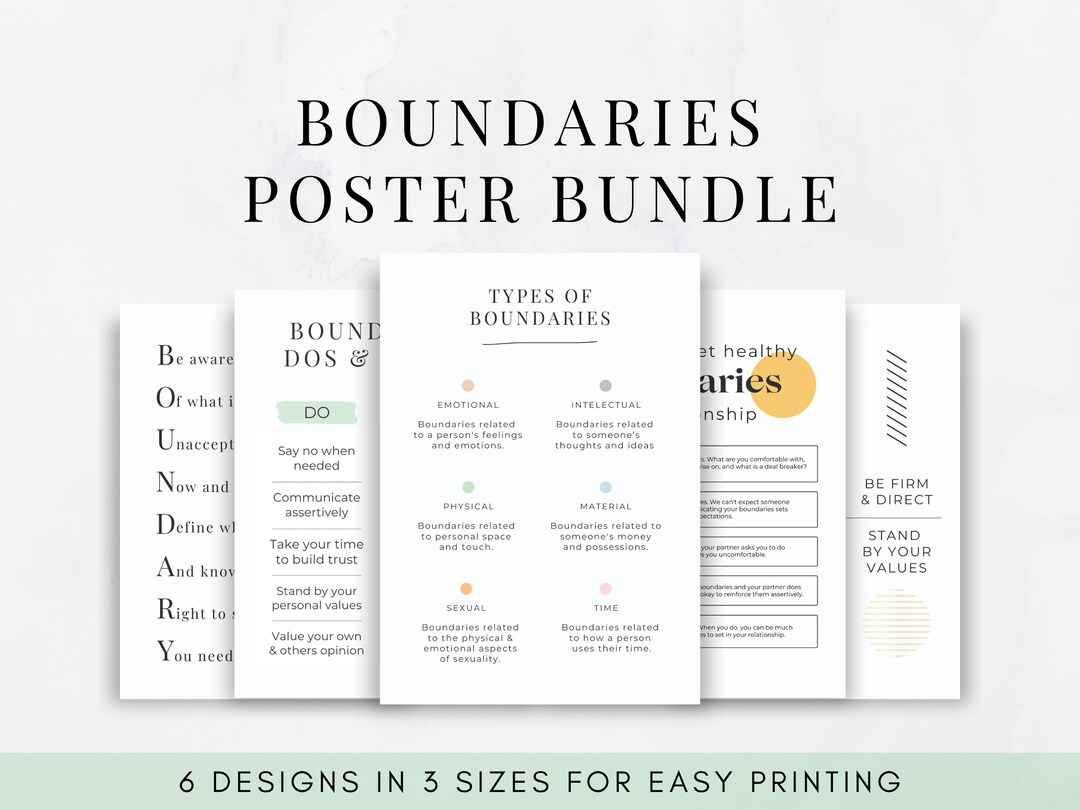 Boundaries Poster Bundle, Boundary Setting for Adults, Healthy ...